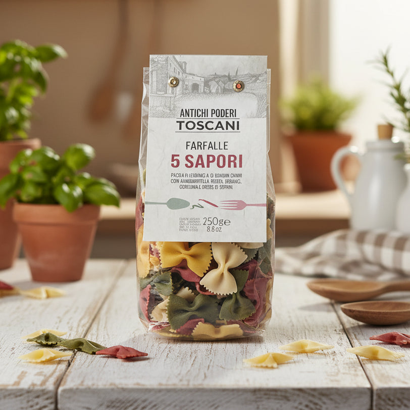 Antichi Poderi Toscani – Paste Farfalle 5 Sapori din grâu dur 250 g ...